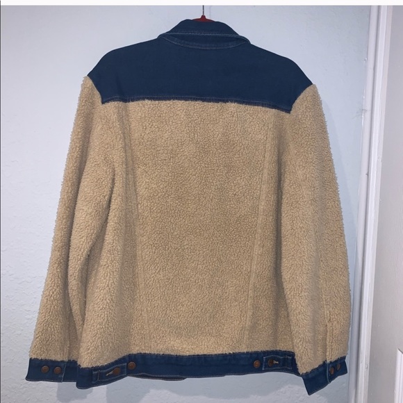 Wrangler | Jackets & Coats | Wrangler Oversized Sherpa Patch Denim ...